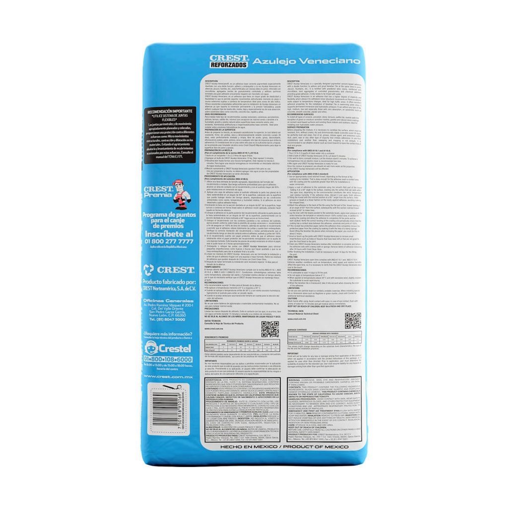 Adhesivo Crest Total 20 kgs. | Plomería García